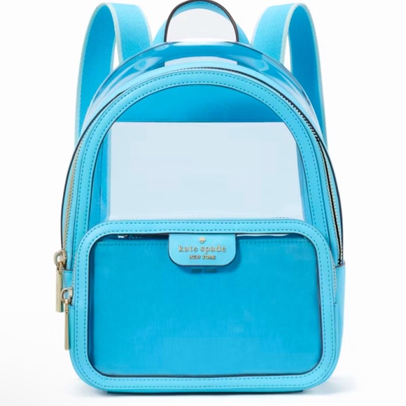 kate spade | Bags | Nwt Kate Spade Sky Blue Clear Backpack Wpouchette ...